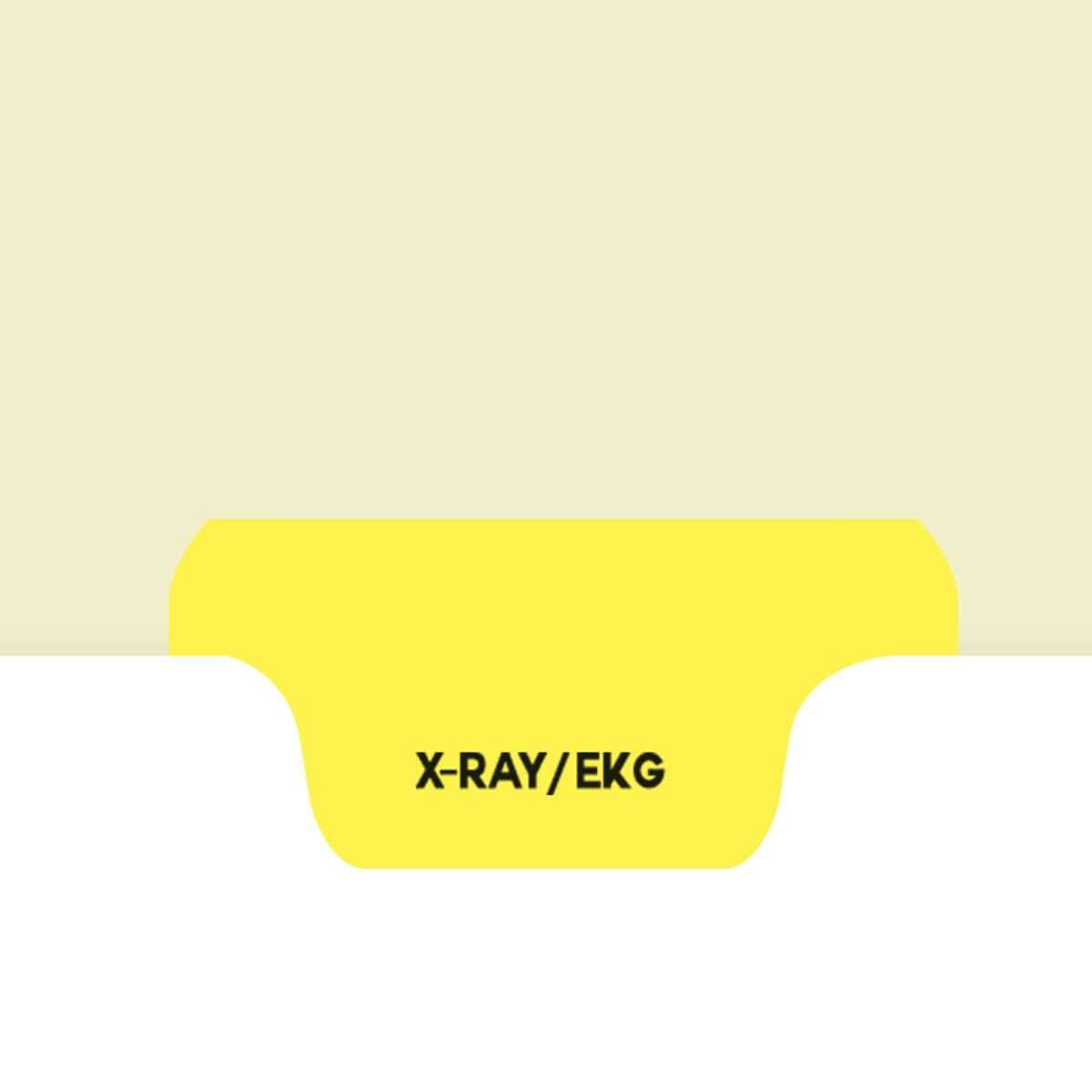 X-Ray/EKG Chart Dividers, Bottom Tab, Lt Yellow Tab, 100/Box