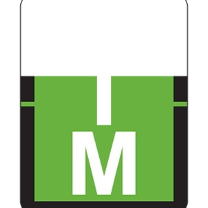 Tab Products Alpha Labels, 1307-Series, Top Tab, Letter M, Lt Green ...