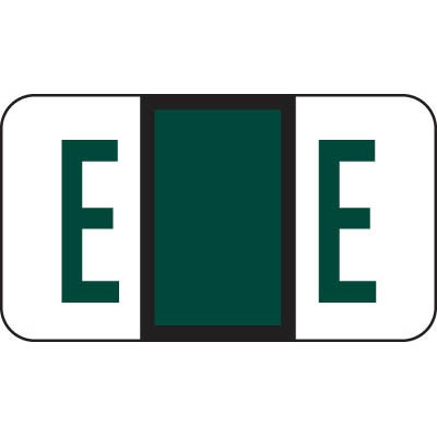 Jeter Alpha Labels, 5100-Series, 15/16 H x 1 5/8 W, Letter E, Dk Green ...