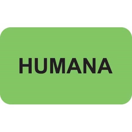 Humana Insurance Labels | Fluorescent Green, 250 Labels Per Roll