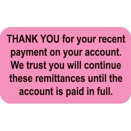 Medical Billing Labels, Thank You For Your Recent Payment (MAP4210)