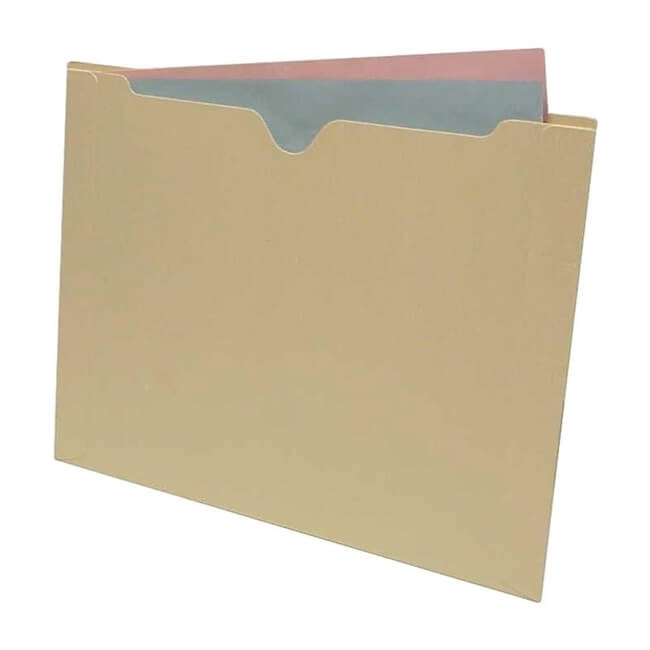 End Tab File Jackets – Letter Size, Manila, Reinforced, 100/Box