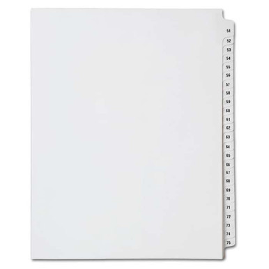 Legal Index Tabs - Numbered Collated Sets, Side Tab, Letter Size