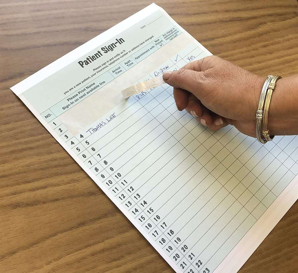 Patient Sign-In Label Forms, HIPAA Compliant, Green, 125/Pack