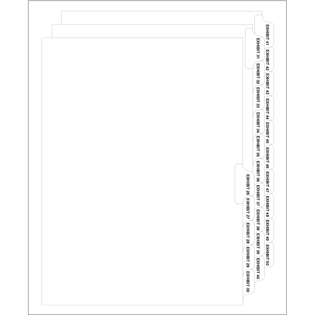 Exhibit 26-50 Legal Index Tabs - Side Tab, Letter Size, 25/Set