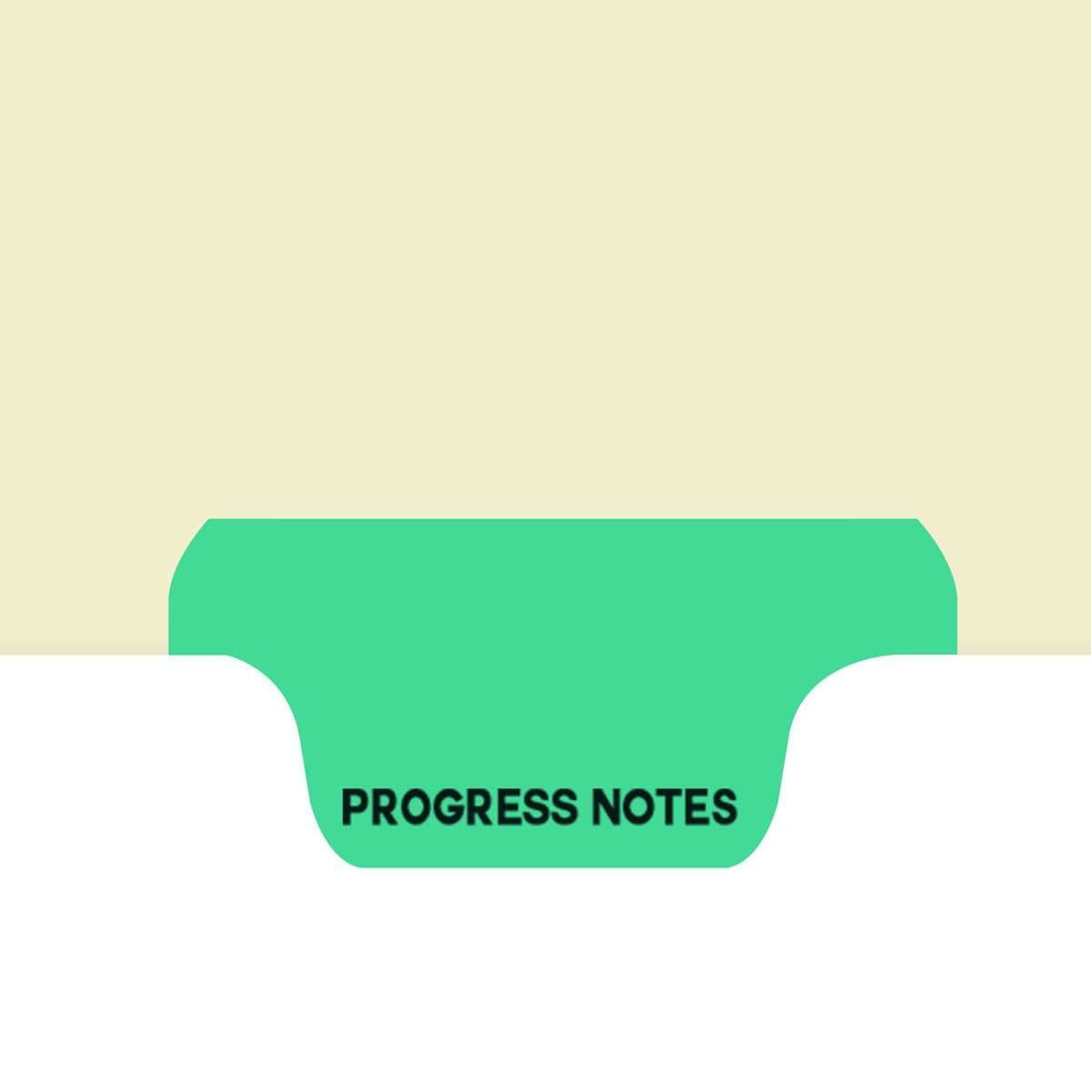 Progress Notes Chart Dividers, Bottom Tab, Lt Green Tab, 100/Box