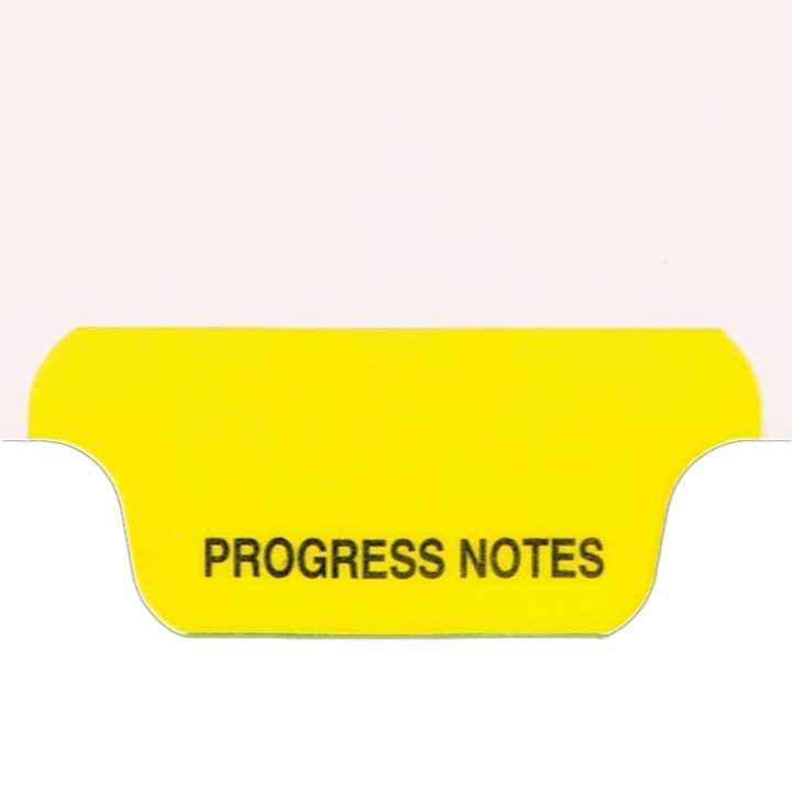 Progress Notes Chart Dividers - Bottom Tab, Position 2, Yellow (25/Pack)