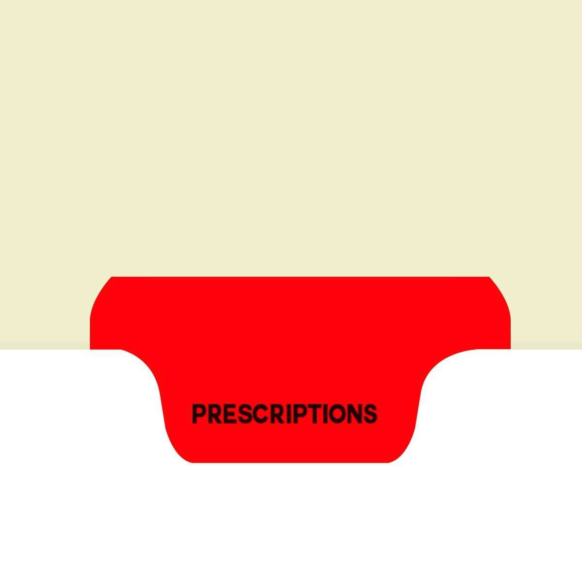Prescriptions Chart Dividers, Bottom Tab, Red Tab, 100/Box