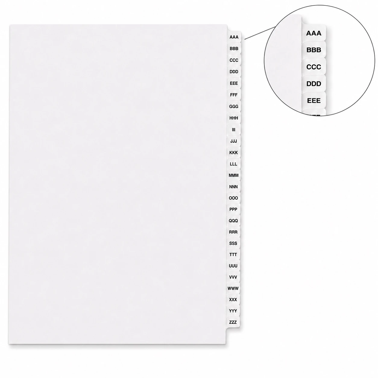 Tab Dividers - Chart Dividers, Legal Index Tabs