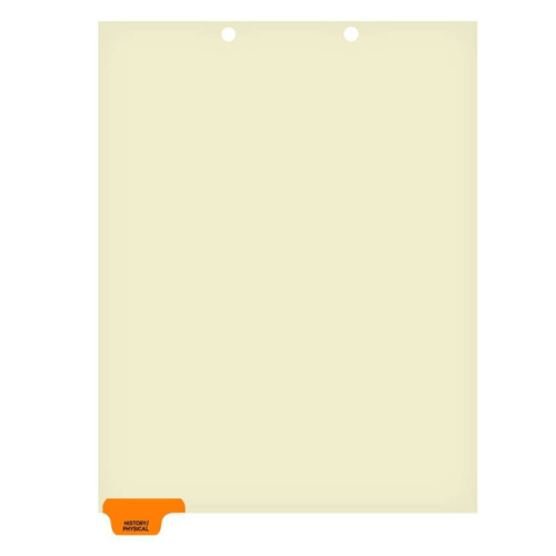 History/Physical Chart Dividers, Bottom Tab, Orange Tab, 100/Box
