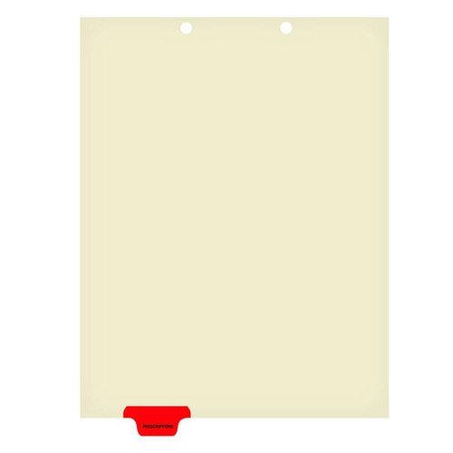 Prescriptions Chart Dividers, Bottom Tab, Red Tab, 100/Box