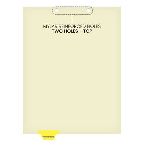 Correspondence Chart Dividers, Bottom Tab, Lt Yellow Tab, 100/Box