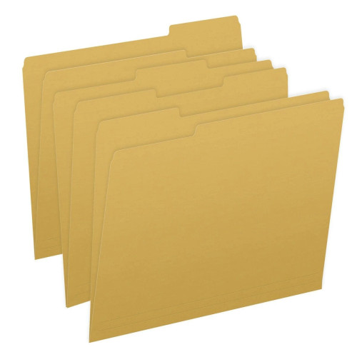 Yellow File Folders, Letter Size, 1/3-Cut Tabs, 100/Box | Filing.com