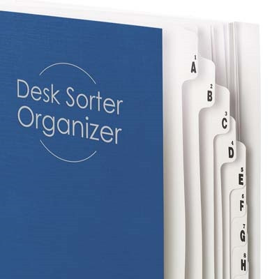 Smead Desk File Sorter, 20 Dividers A-Z & 1-20, Legal Size, Dark Blue ...