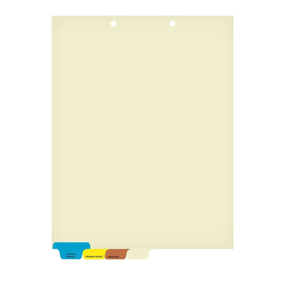 Medical Chart Divider Sets, Bottom Tab, 1/6-Cut, 100 Sets/Box