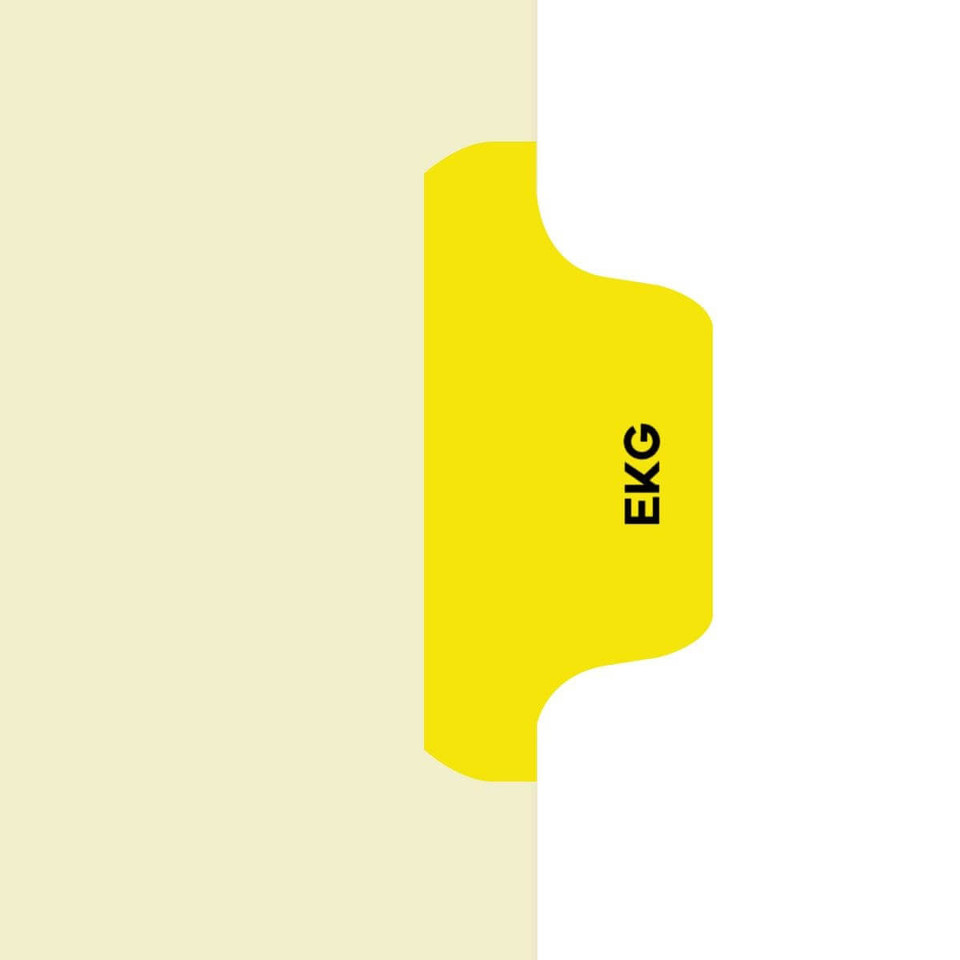EKG Chart Dividers - Side Tab, Position 5, Yellow (50/Box)