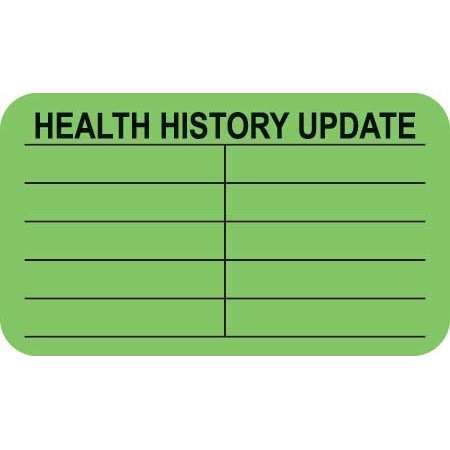 Health History Update Medical Chart Labels, 7/8" x 1-1/2", 250/Roll