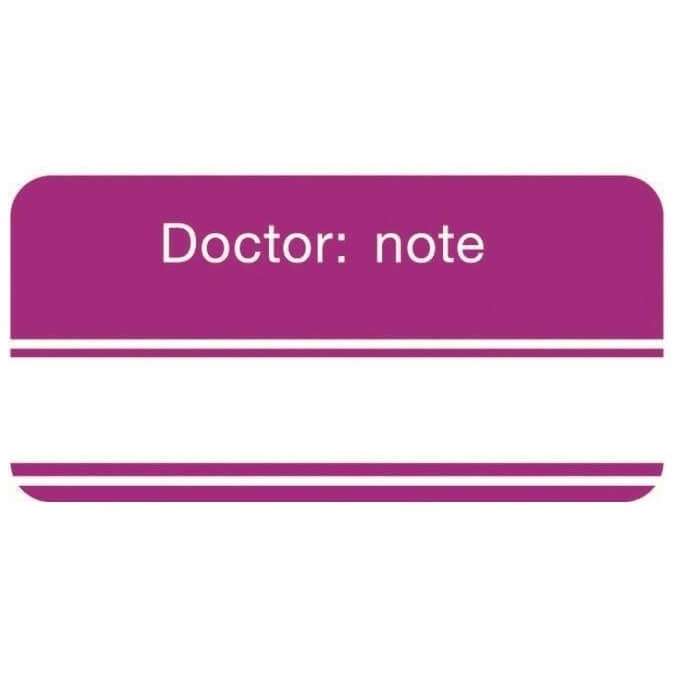 Medical Chart Labels, Doctor Note, Purple/White (SY-4505)