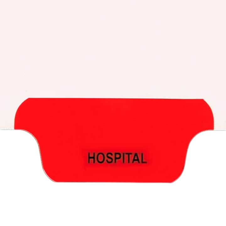 Hospital Chart Dividers - Bottom Tab, Position 4, Red (25/Pack)