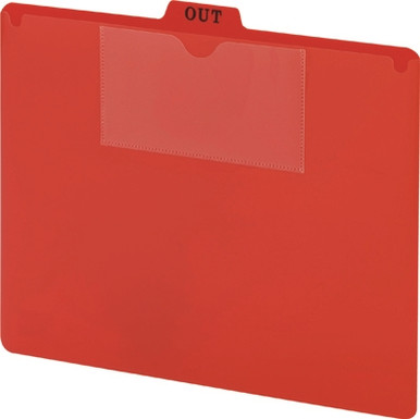 Smead Poly Out Guide Two-Pocket Style, Red, 50/Box (51920)