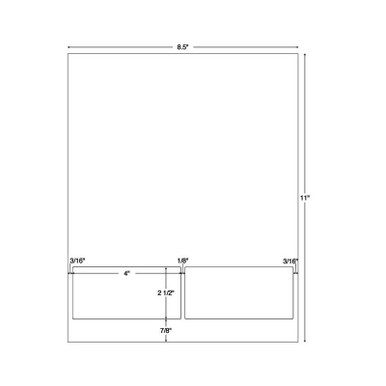 Integrated Labels, 2-UP, 4 x 2-1/2, 1500 Sheets/CS (59912)