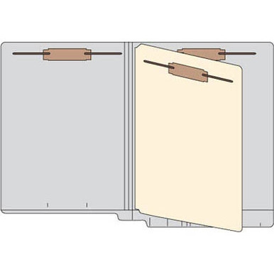 Gray End Tab Classification Folders - 1 Divider, Letter Size, 25/Box