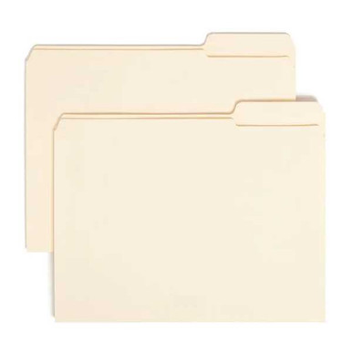 Smead Manila File Folders, Letter Size, 1/3-Cut Tab Right Only, 100/Box ...