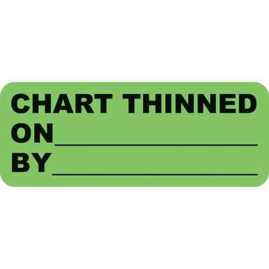 Chart Thinned Medical Labels, 7/8" x 2-1/4", Fl. Green, 420/Roll