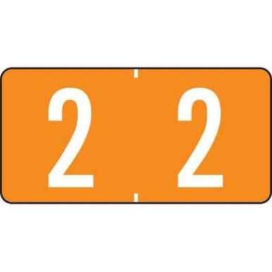 Tab Products Numeric Labels, 1/2 H x 1 W, Number 2, Lt Orange, 500/Roll ...