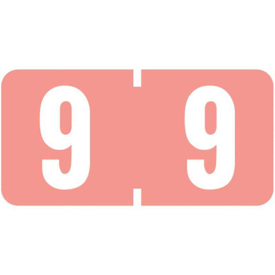 Tab Products Numeric Labels, 1280-Series, 1/2 H x 1 W, Number 9, Pink ...