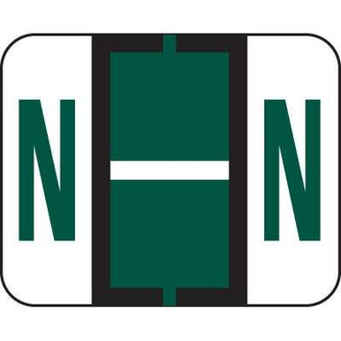 Tab Products Alpha Labels, 1283-Series, 1 H x 1 1/4 W, Letter N, Dk ...