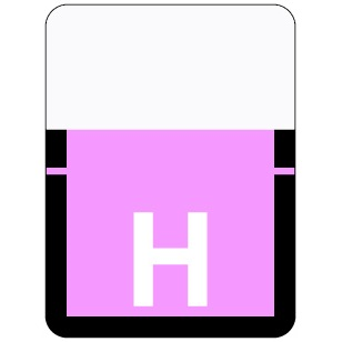 Tab Products Alpha Labels, 1307-Series, Top Tab, Letter H, Pink, 500 ...