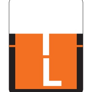 Tab Products Alpha Labels, 1307-Series, Top Tab, Letter L, Dk Orange ...