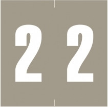 IFC Numeric Labels, CL3300-Series, 1 7/8 H x 1 7/8 W, Number 2, Gray ...