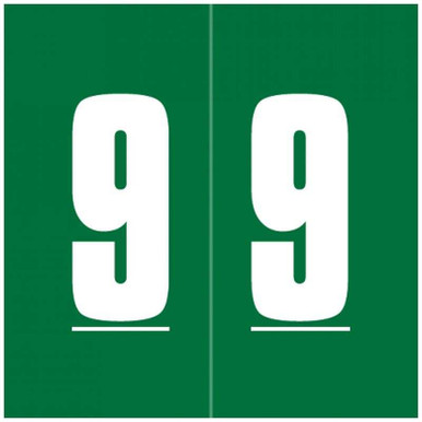 Ames Numeric Labels, Number 9, Green, 500 per Roll (AMNM-9)