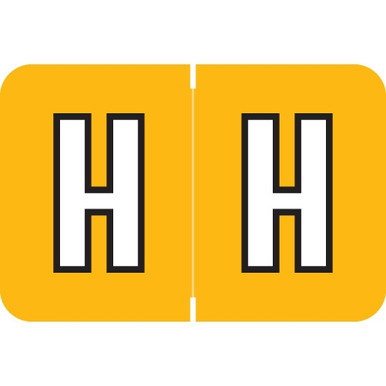 Amerifile Alpha Labels - Letter H, Yellow, 1 x 1.5 Inch, 500/Roll