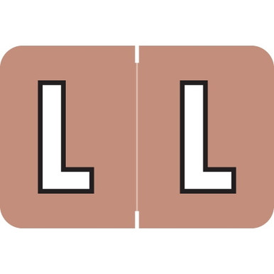 Amerifile Alpha Labels - Letter L, Brown, 1 x 1.5 Inch, 500/Roll