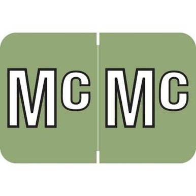 Amerifile Alpha Labels - Letter Mc, Gray, 1 x 1.5 Inch, 500/Roll
