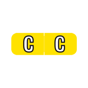 Barkley Alphabetical Labels - Letter C, Yellow | ABAM Series, 500 per Roll