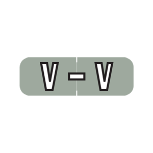 Barkley Alphabetical Labels - Letter V, Gray | ABAM Series, 500 per Roll