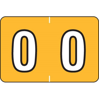 Colwell Numeric Labels, 1 H x 1 1/2 W , Number 0, Yellow, 500/Roll (CONM-0)