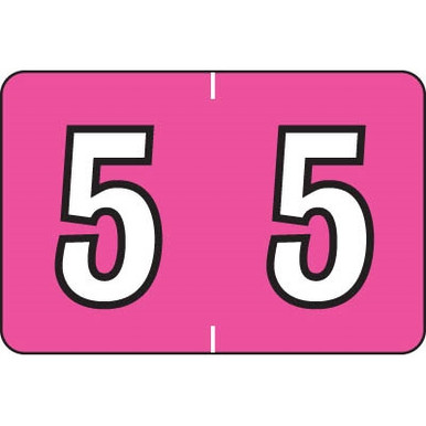 Colwell Numeric Labels, 1 H x 1 1/2 W , Number 5, Fuchsia, 500/Roll ...