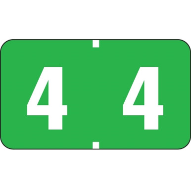 Digi Color Alternate Numeric Labels - Number 4, Green, 250 Labels/Roll ...