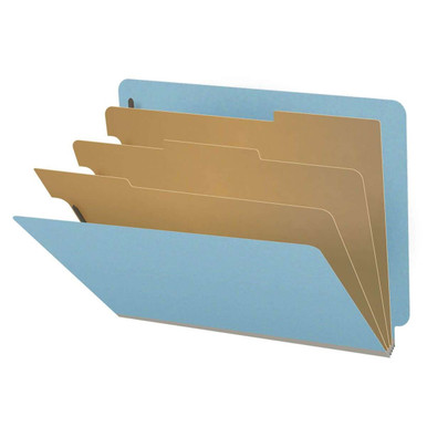 End Tab Classification Folders, 3 Dividers, Letter, Blue (DV-S43-38-3BLU)
