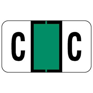 Jeter Alpha Labels, 0200-Series, 15/16 H x 1 5/8 W, Letter C, Green ...