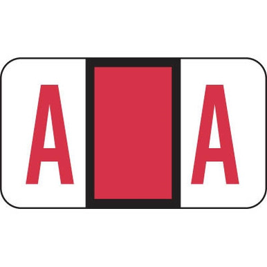 Jeter Alpha Labels, 5100-Series, 15/16 H x 1 5/8 W, Letter A, Red, 500 ...