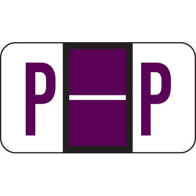 Jeter Alpha Labels, 5100-Series, 15/16 H x 1 5/8 W, Letter P, Purple ...
