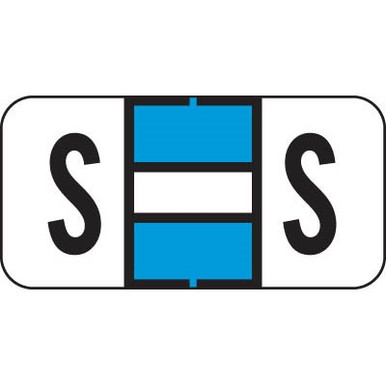 Jeter Alpha Labels, 2900-Series, Letter S, 3/4 H x 1-1/2 W, Lt Blue ...