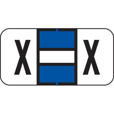 Jeter Alpha Labels, 2900-Series, Letter X, 3/4 H x 1-1/2 W, Dk Blue ...