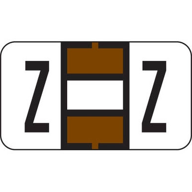 Jeter Alpha Labels, 5800-Series, 15/16 H x 1 5/8 W, Letter Z, Brown ...